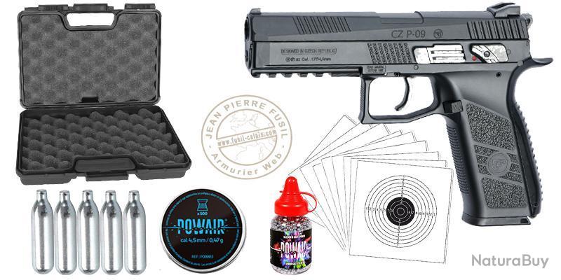 Pack pistolet à plomb CO2 4,5 mm ASG CZ P-09 - Blowback (3.7 joules ...