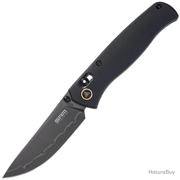 Couteau pliant SRM Medal laminated 140Cr Black Micarta 255L-MB3 ...