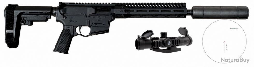 Pack Carabine TROY INDUSTRIES ar9 LRBHO cal.9x19 10.5"+silencieux SAI ...