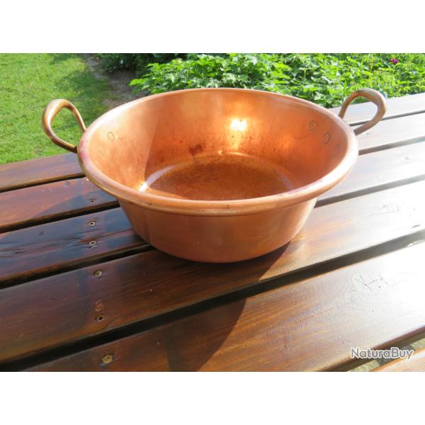Ancienne grande Bassine/Marmite a confiture en cuivre - Contenance d ...