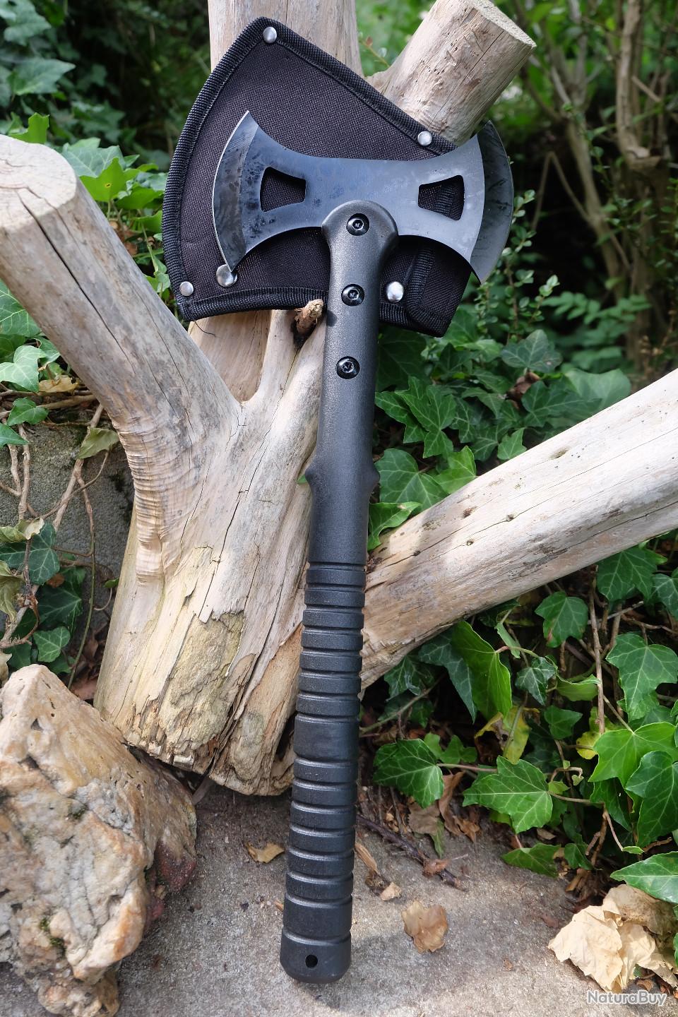 Infantry Hache Tactical Tomahawk Camp 2 Têtes Lame Acier Inox Etui ...