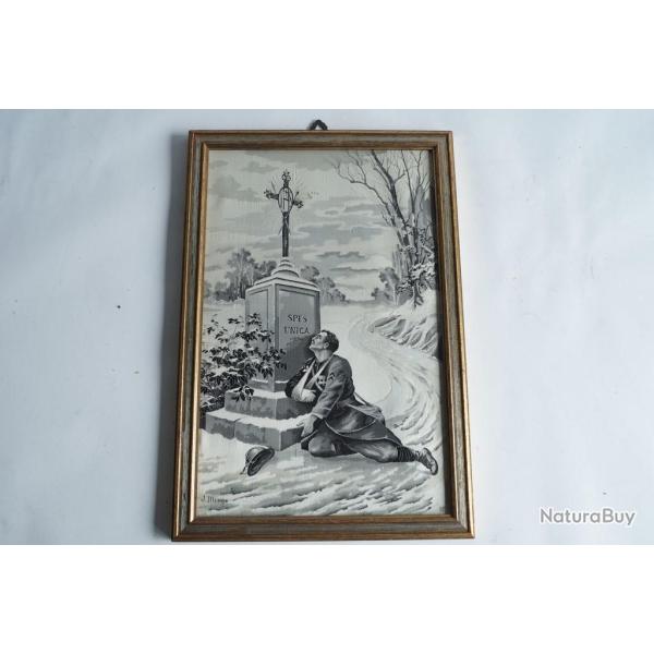 Soie tissée Soldat blessé Spes Unica Jules Monge - Objets divers (15251774)