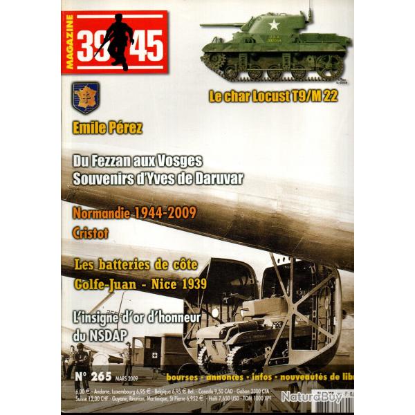 39-45 Magazine 265 , libération cristot, 2e db, batteries cotières ...