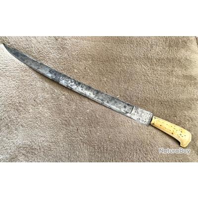 Ancienne Machette dague de vénerie Chasse manche en corne ? décoré ...