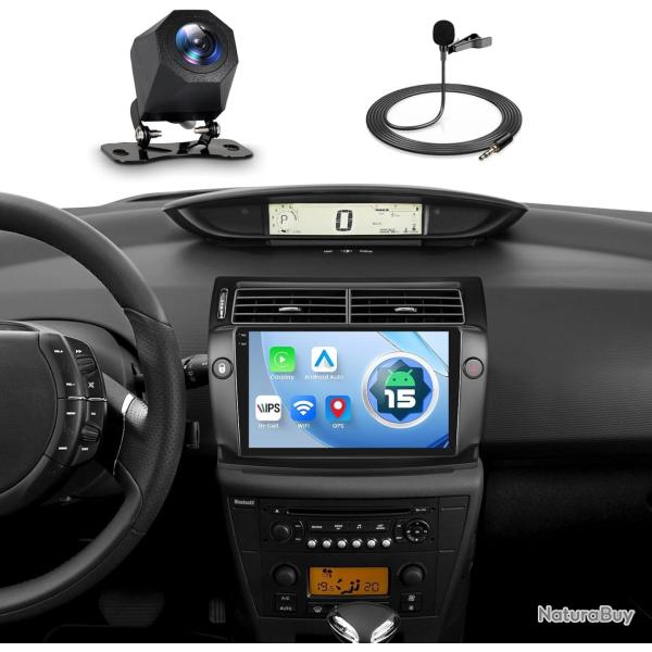 Autoradio 4+64G pour Citroën C4 (2004-2010), Android 15 stéréo de ...